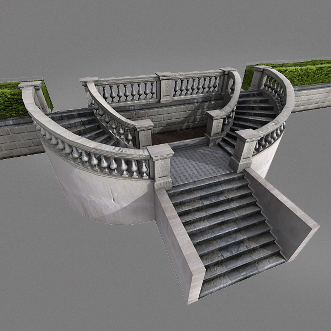 Classical Stone Stairs 3d Max
