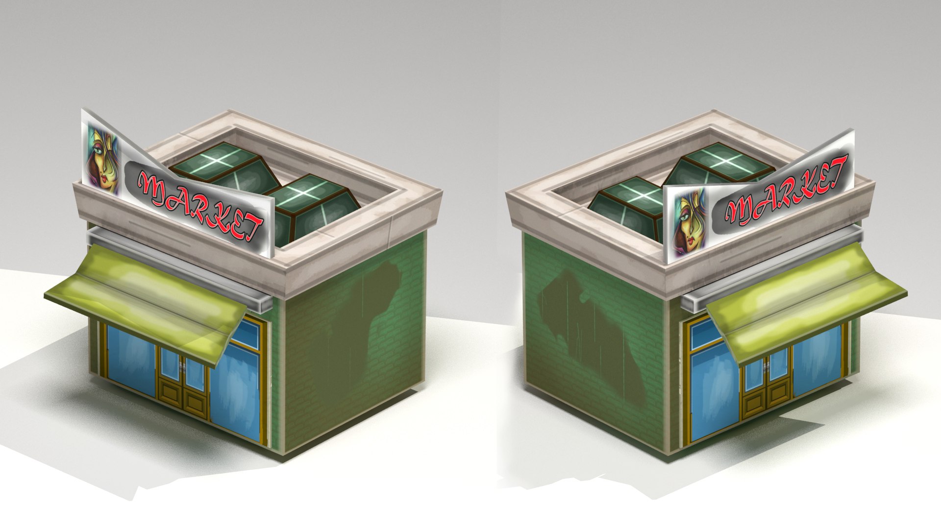 3d Model Urban Building Market Beer