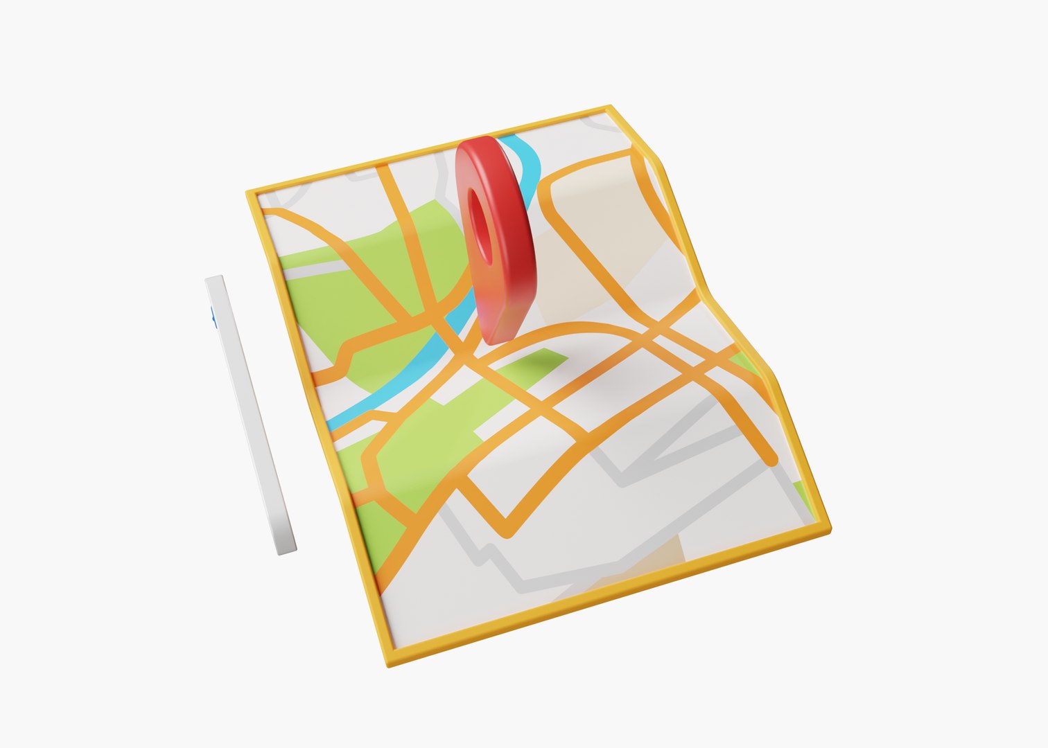 3D Map Find Location 3D Icon Illustration Model - TurboSquid 2232028