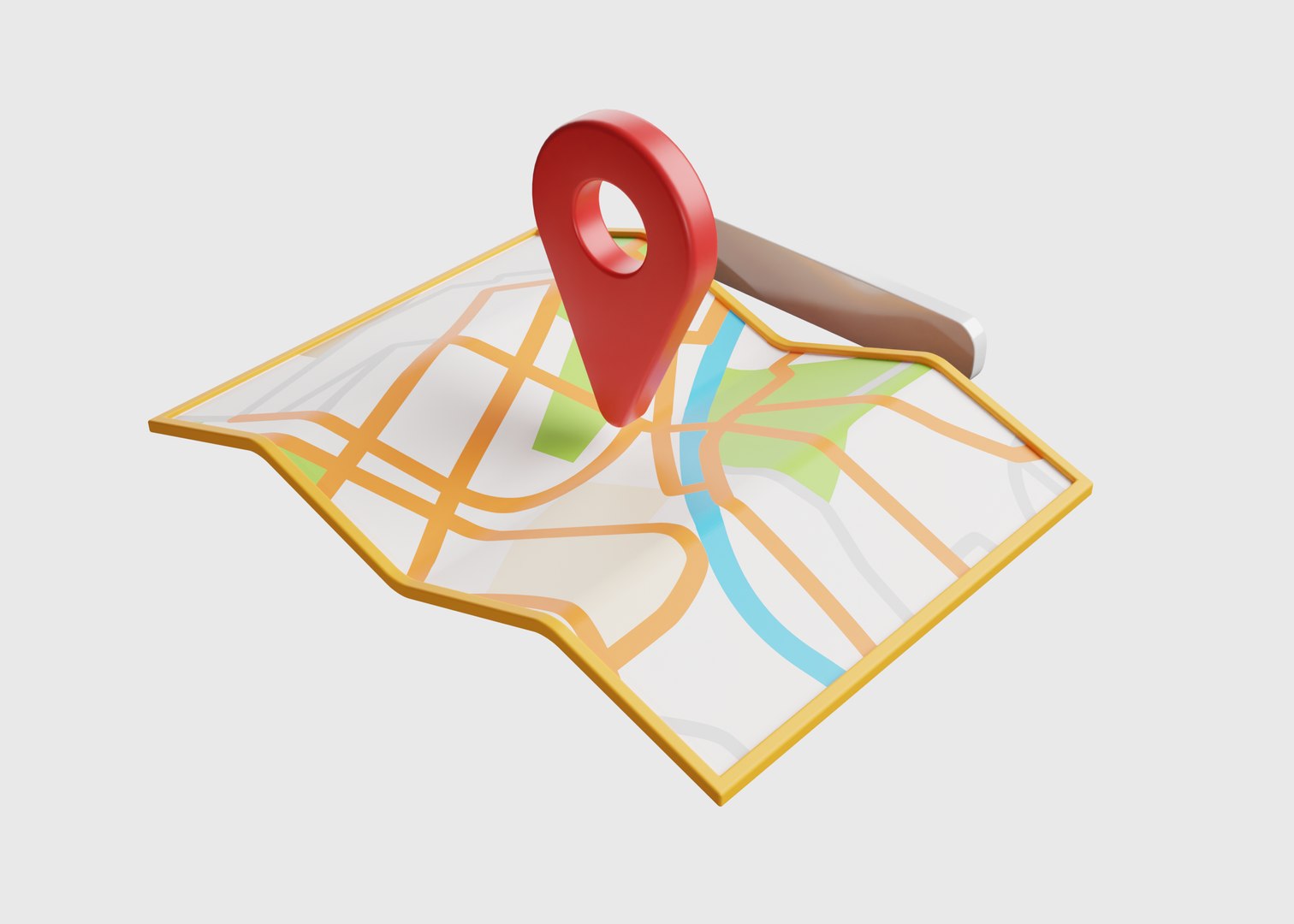3D Map Find Location 3D Icon Illustration Model - TurboSquid 2232028