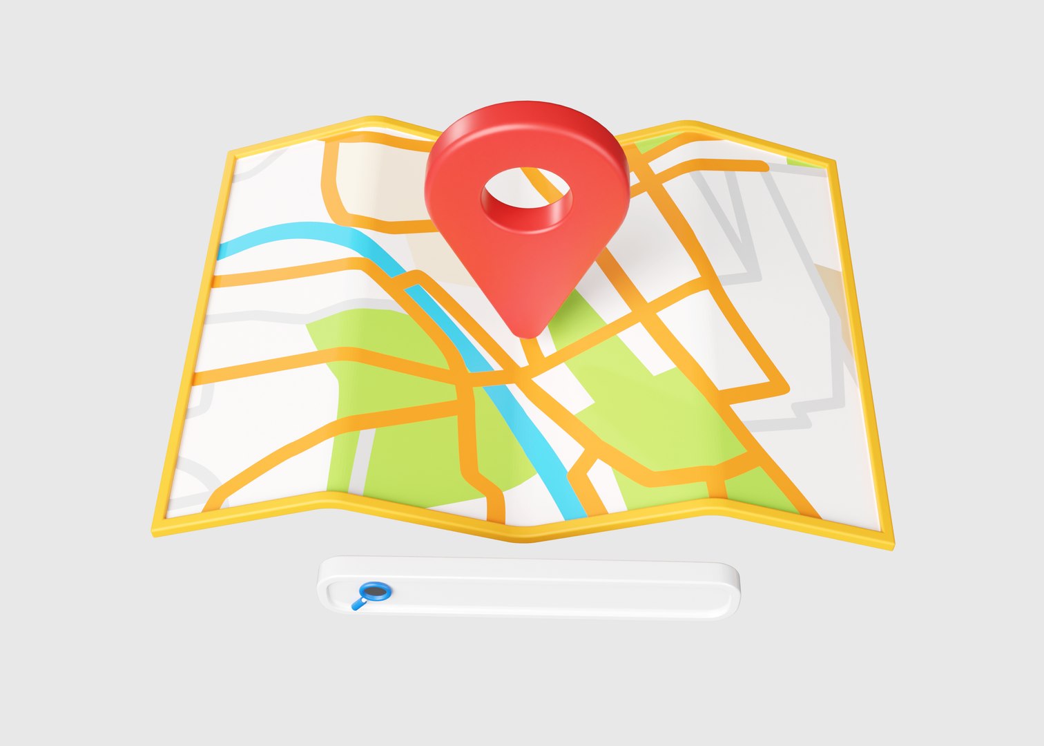 3D Map Find Location 3D Icon Illustration Model - TurboSquid 2232028