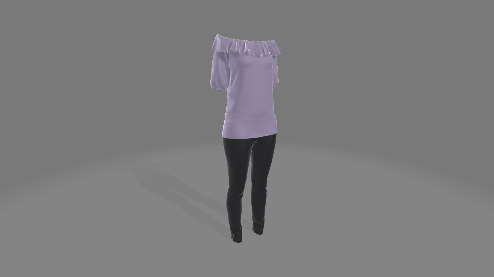 Ruffle Collar Blouse Outfit 3D model - TurboSquid 2169210