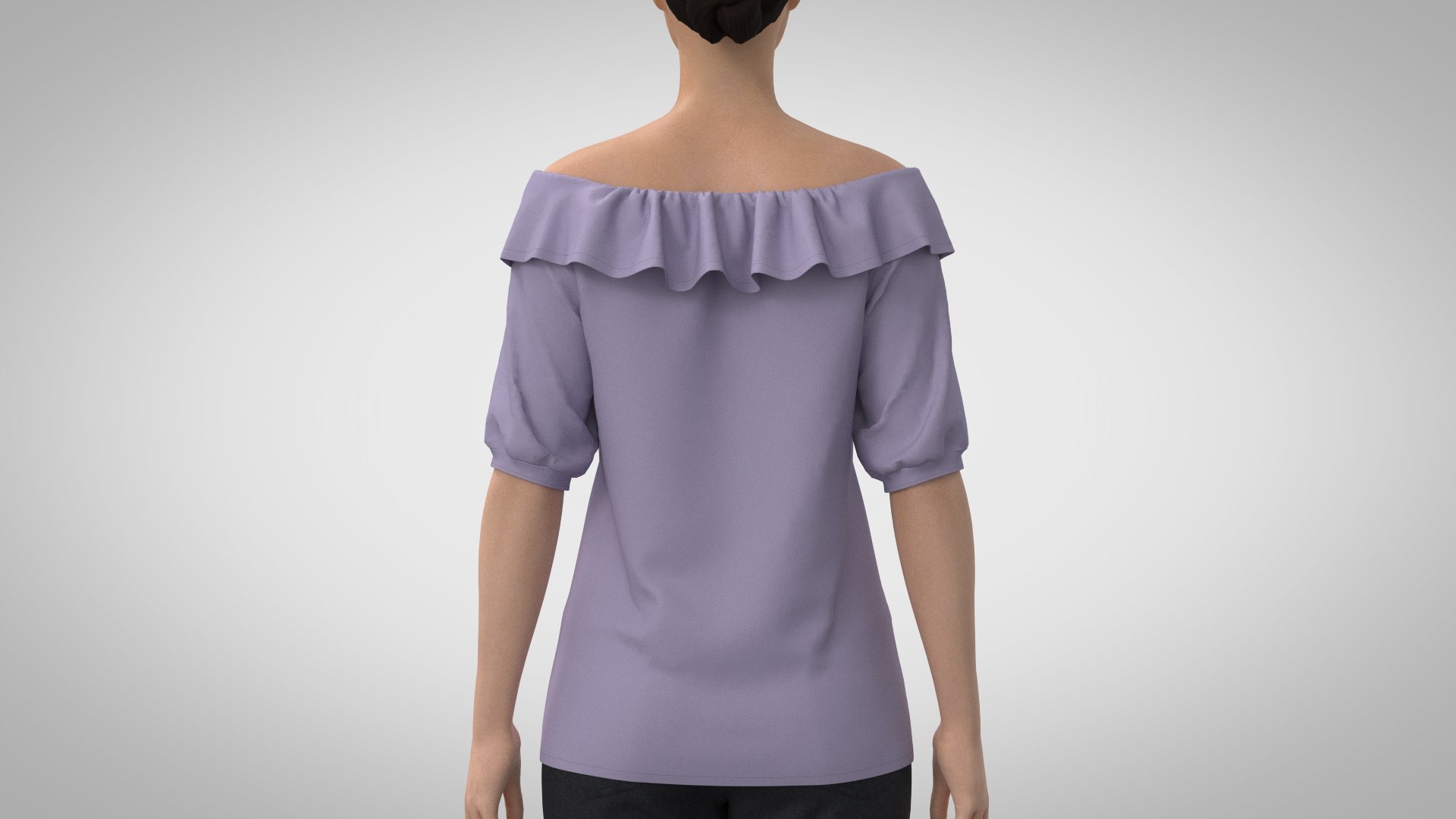 Ruffle Collar Blouse Outfit 3D model - TurboSquid 2169210