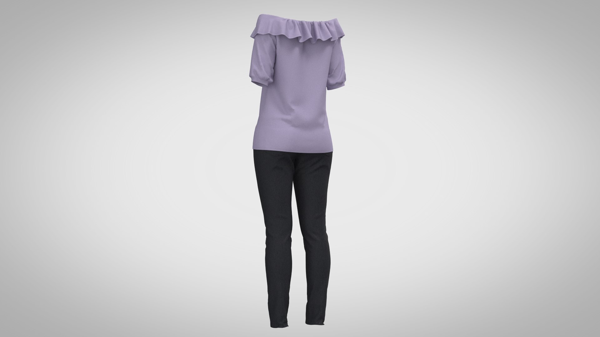 Ruffle Collar Blouse Outfit 3D model - TurboSquid 2169210
