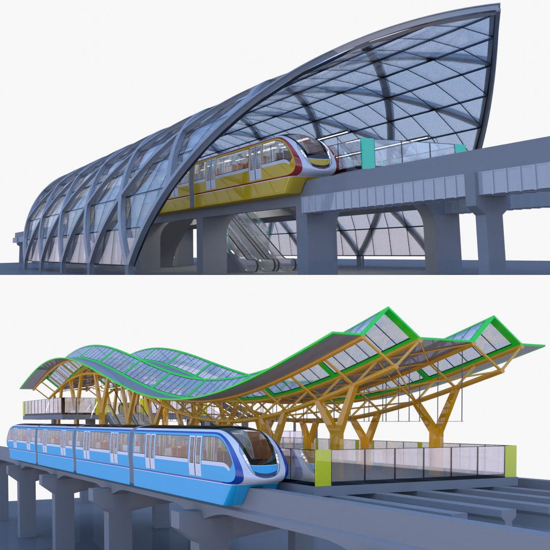3D Monorail Stations Collection IV 2024 - TurboSquid 2189142