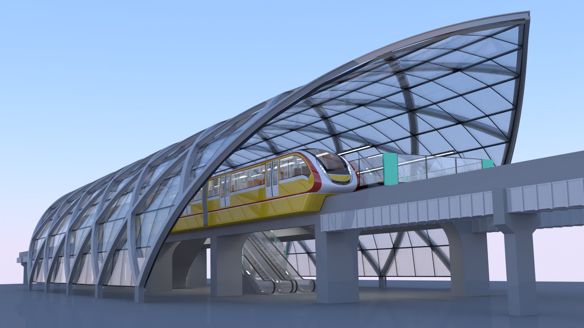 3D Monorail Stations Collection IV 2024 - TurboSquid 2189142