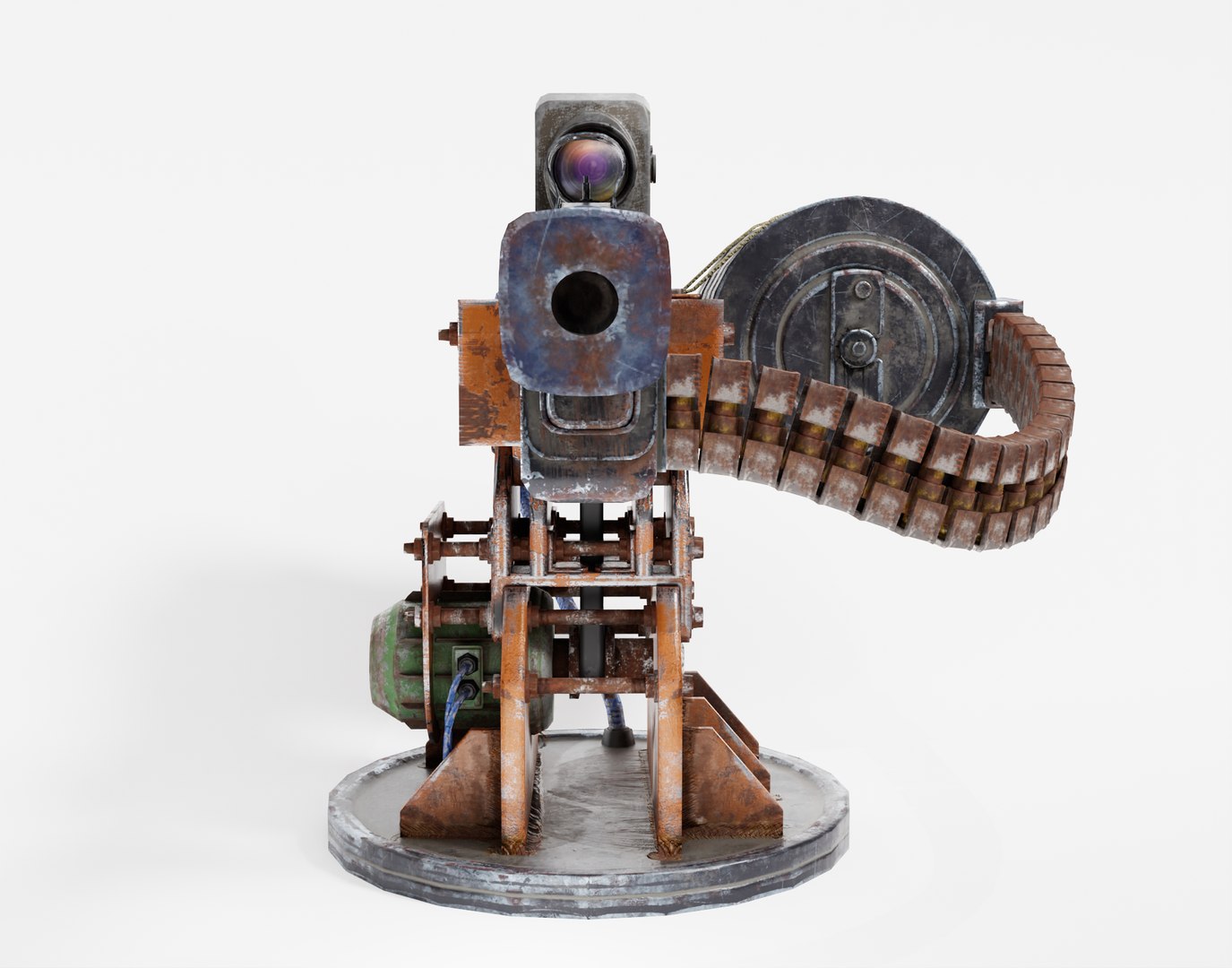 3D Automatic Machinegun Turret Post-apocalypse Da1 - TurboSquid 1965115