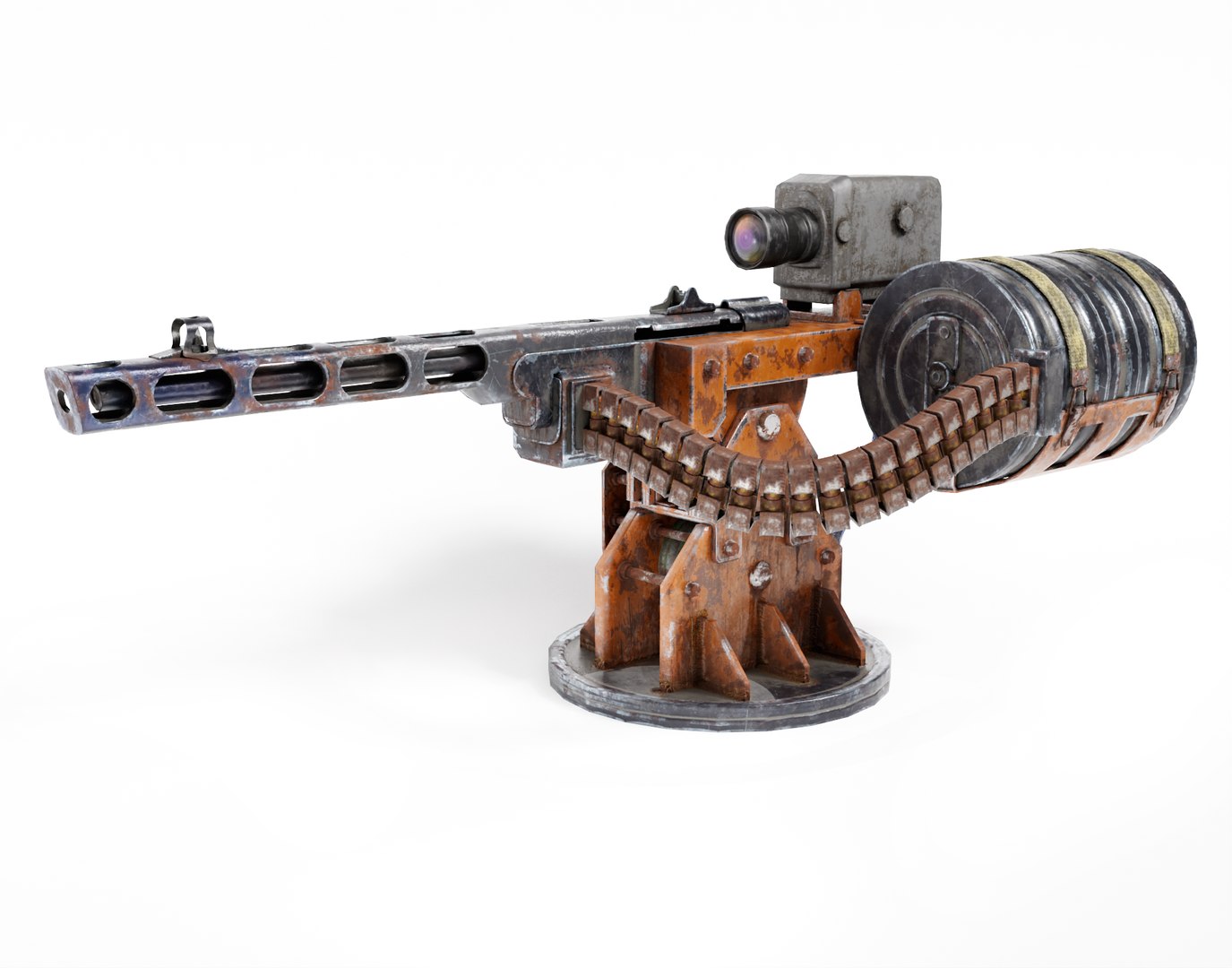 3D Automatic Machinegun Turret Post-apocalypse Da1 - TurboSquid 1965115