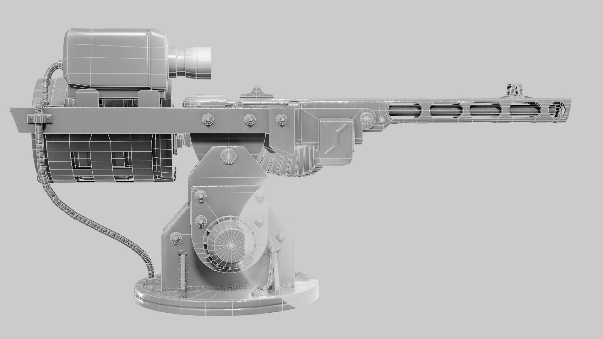 3D Automatic Machinegun Turret Post-apocalypse Da1 - TurboSquid 1965115