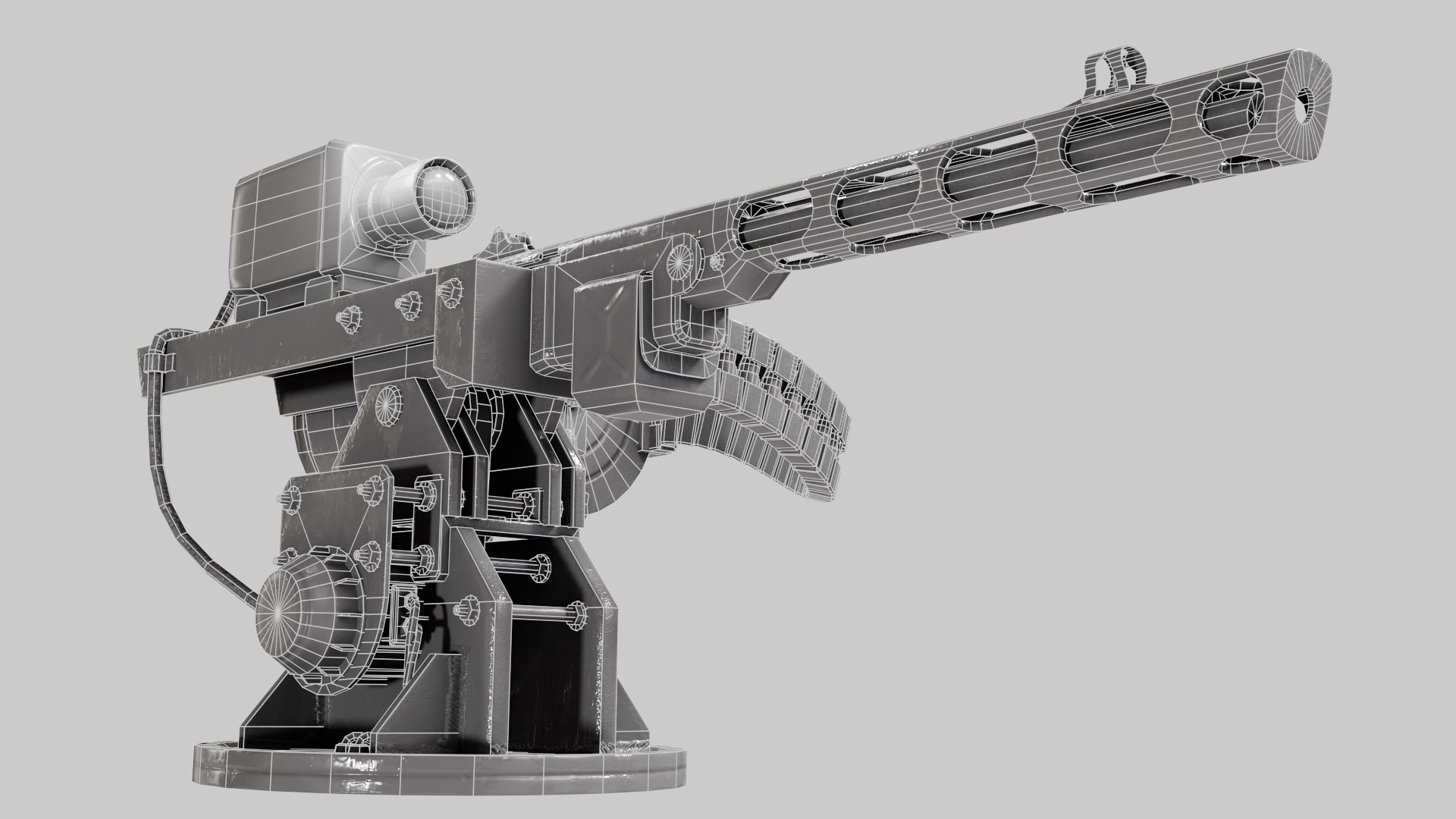 3D Automatic Machinegun Turret Post-apocalypse Da1 - TurboSquid 1965115