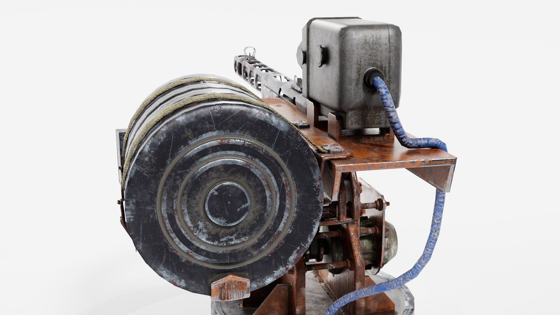 3D Automatic Machinegun Turret Post-apocalypse Da1 - TurboSquid 1965115