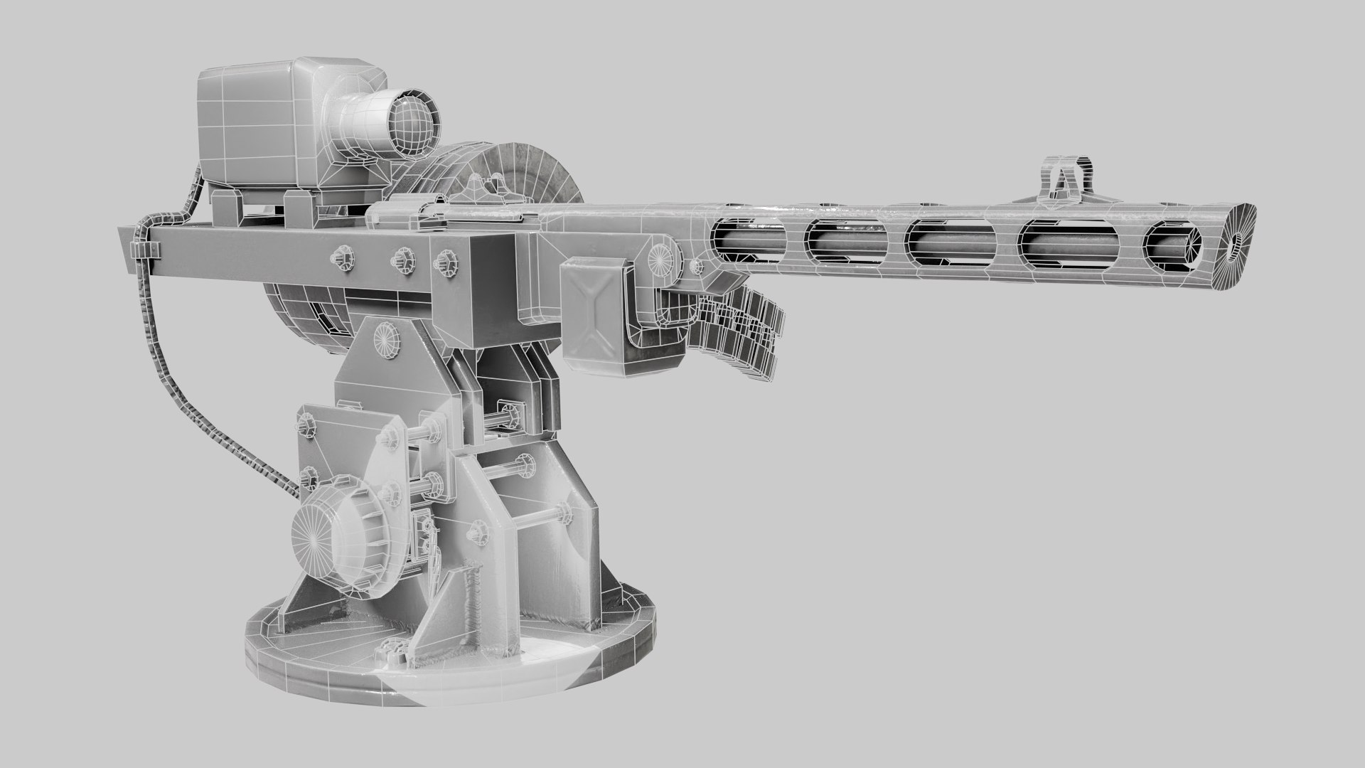 3D Automatic Machinegun Turret Post-apocalypse Da1 - TurboSquid 1965115