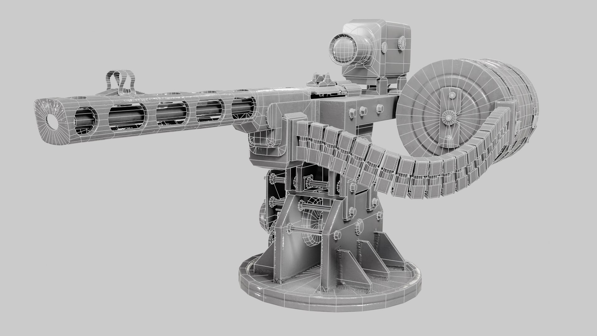 3D Automatic Machinegun Turret Post-apocalypse Da1 - TurboSquid 1965115