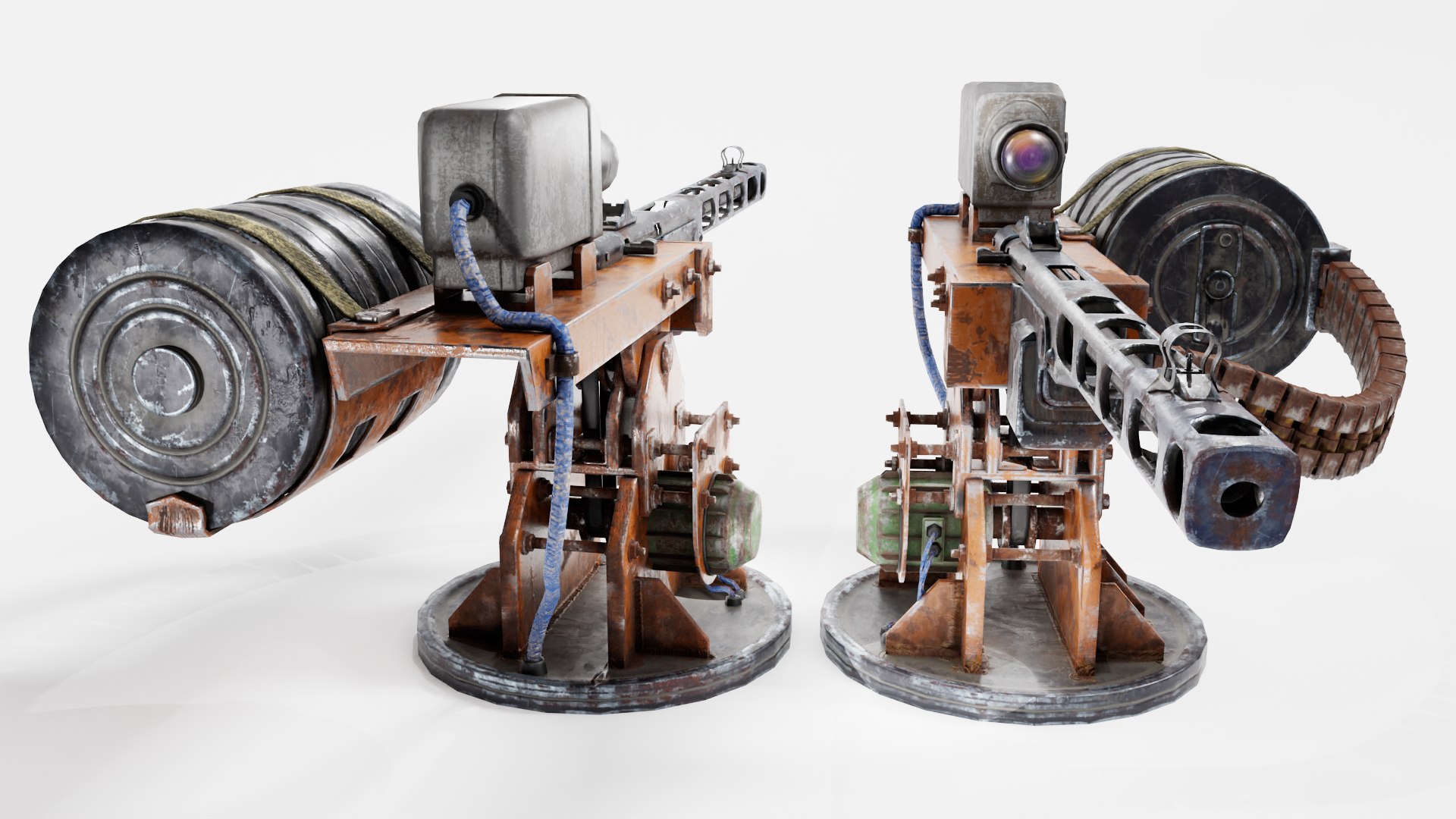 3D Automatic Machinegun Turret Post-apocalypse Da1 - TurboSquid 1965115