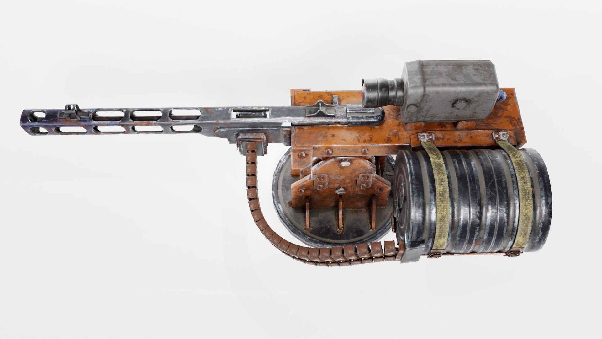 3D Automatic Machinegun Turret Post-apocalypse Da1 - TurboSquid 1965115