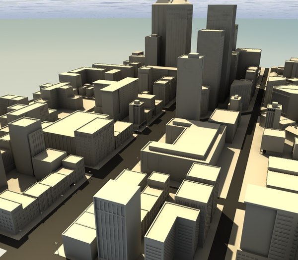 city town street 3d 3ds