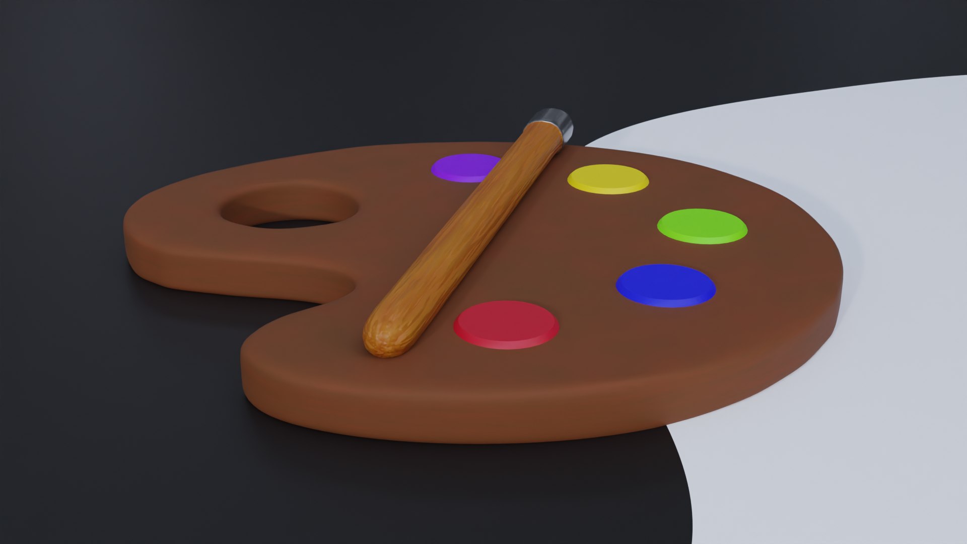 Paint Palette 3D model - TurboSquid 2171375