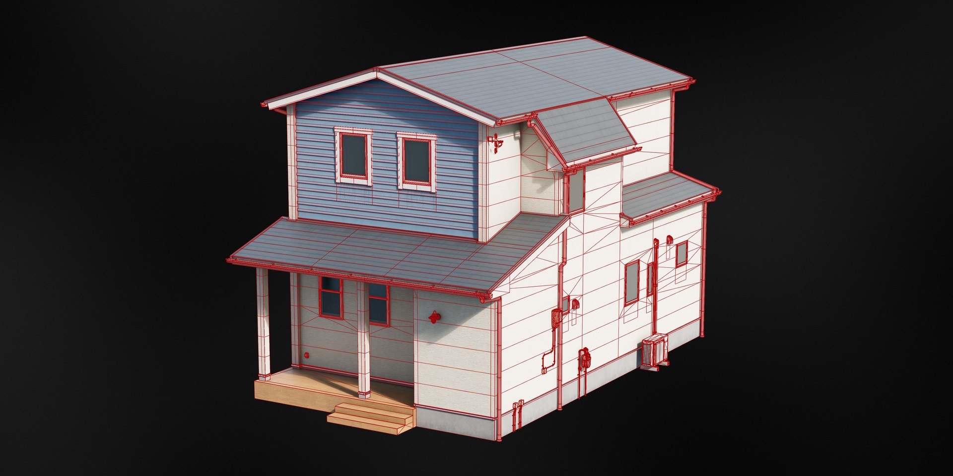 3D Model Japanese Modern House - TYO-FS Series - Bundle 4 Models ...