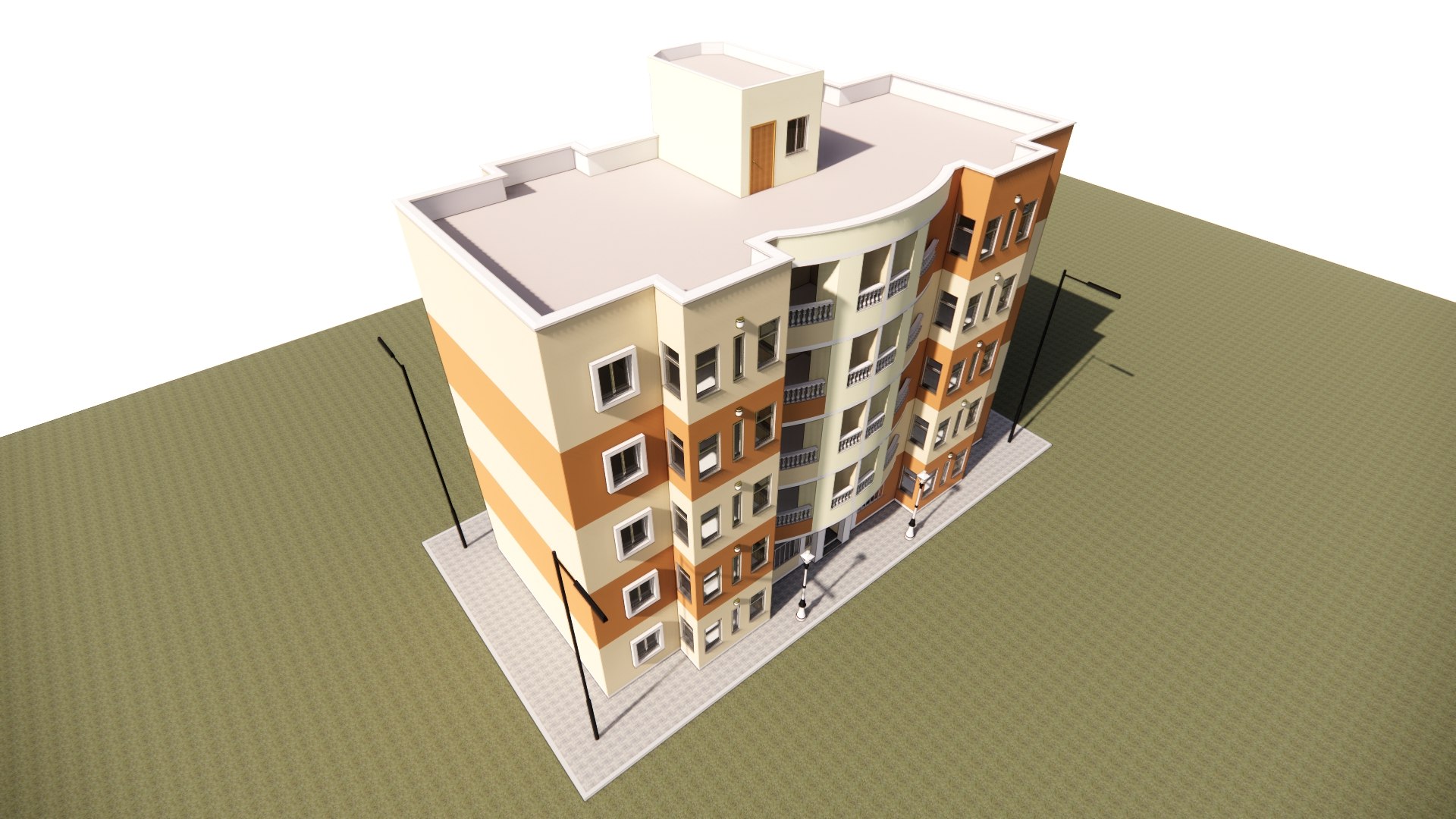 Residential Building G Plus 4 In Revit 3D Model - TurboSquid 2199136