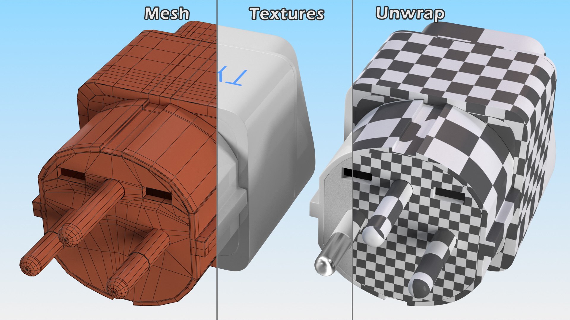 3D Electrical Plug Type H Adapter White - TurboSquid 1841229