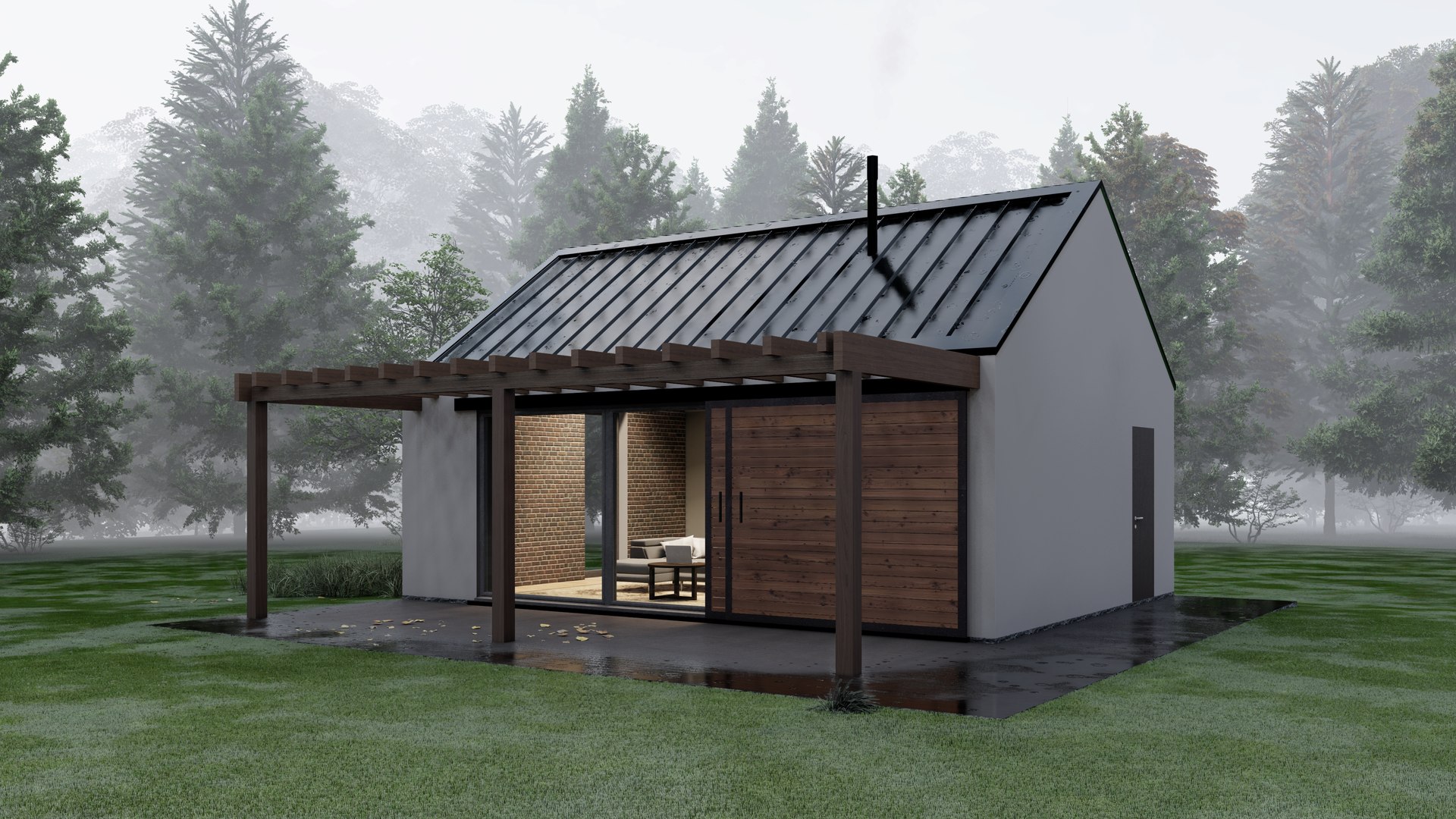 3D Modern Forest House 3D Model - TurboSquid 1807624