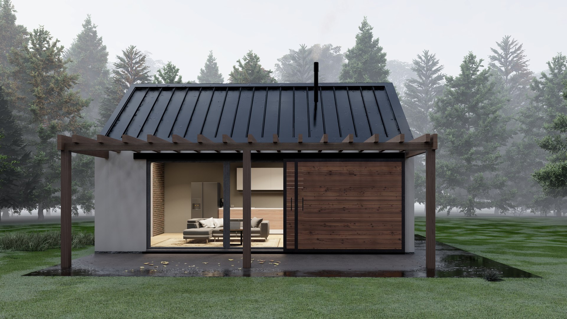 3D Modern Forest House 3D Model - TurboSquid 1807624