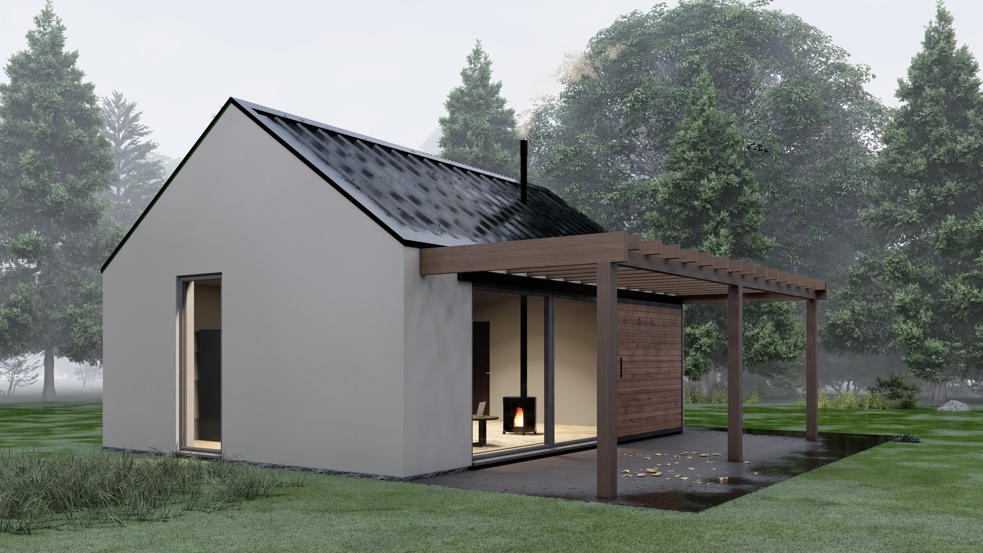 3D Modern Forest House 3D Model - TurboSquid 1807624