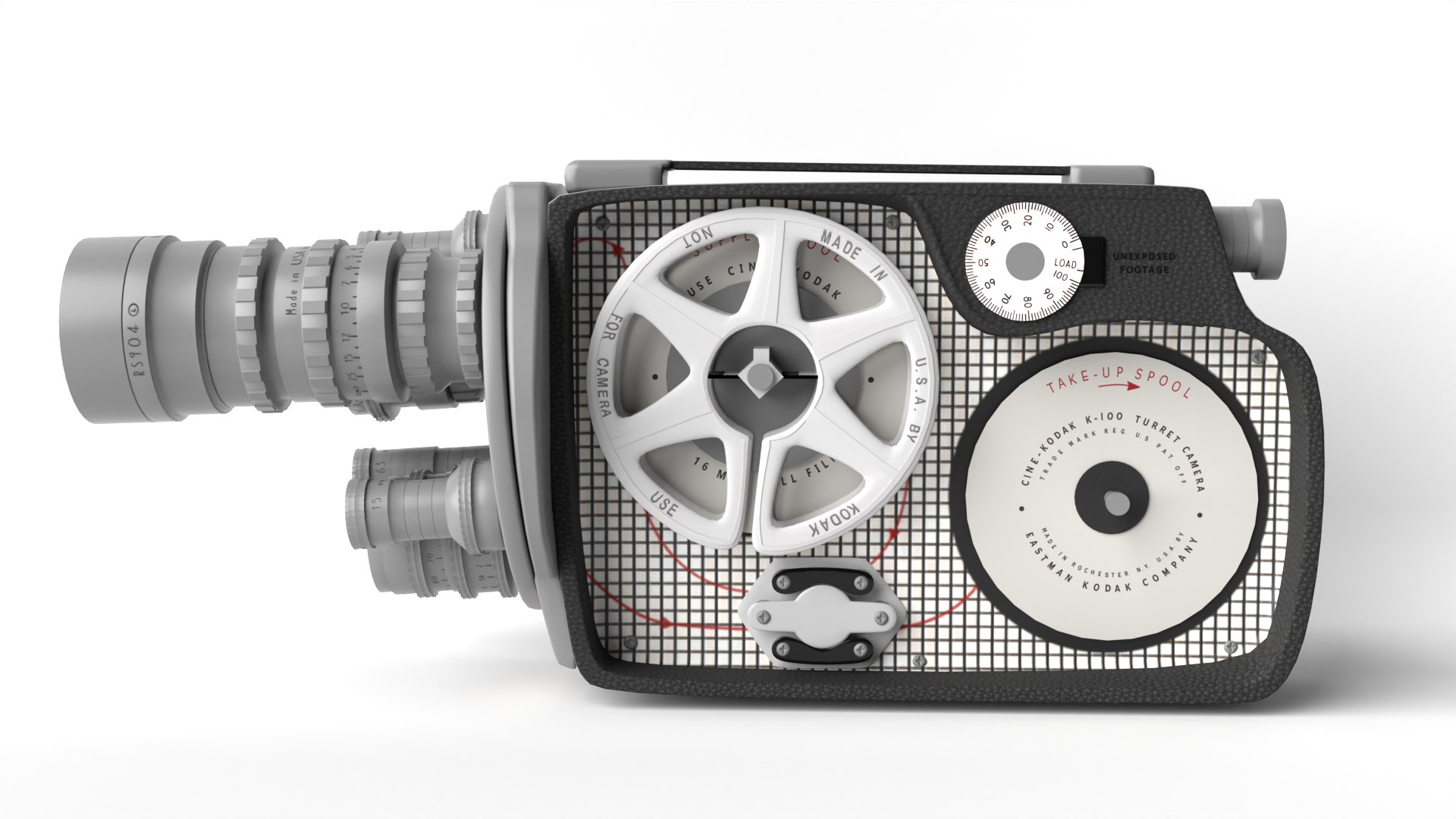 Cine Kodak Model K100 FILM Movie Camera Model - TurboSquid 2283487