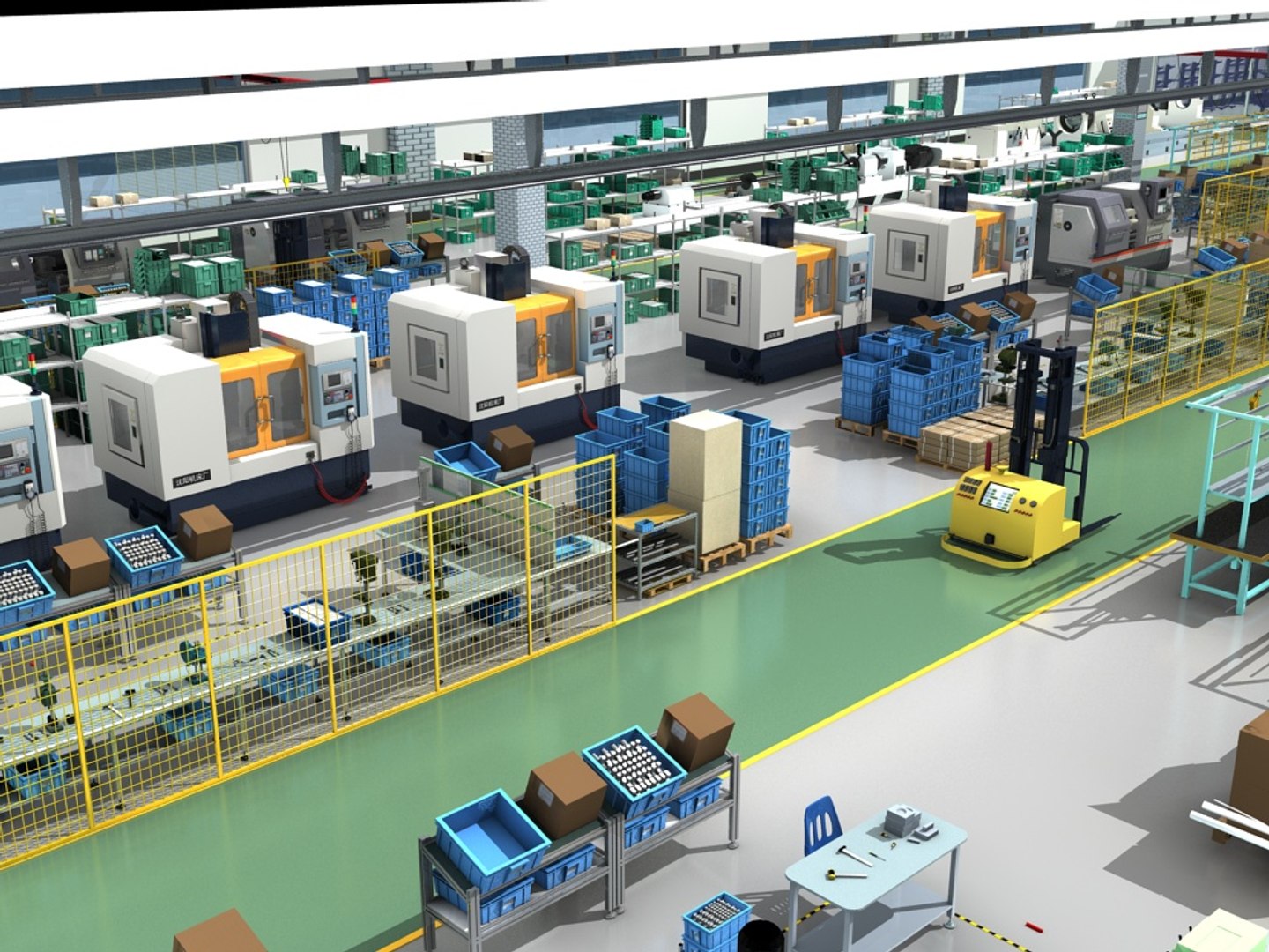 3D Factory Interior Scene Model - TurboSquid 1392433