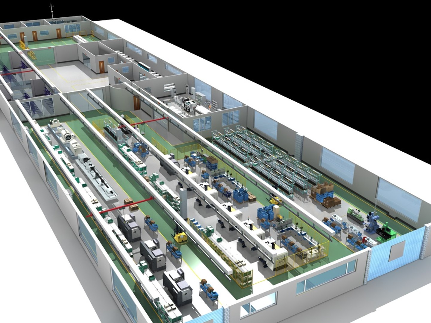 3D Factory Interior Scene Model - TurboSquid 1392433