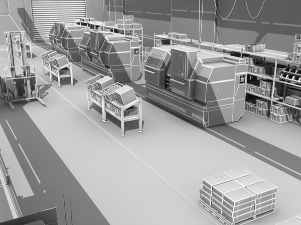 3D factory interior scene model - TurboSquid 1392433
