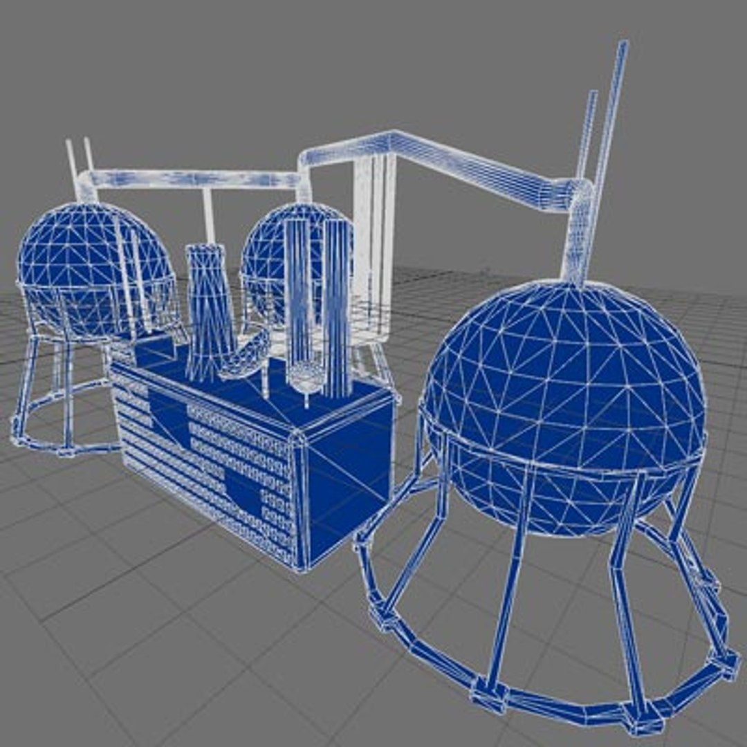 3d Factory Buildings Low-poly Model