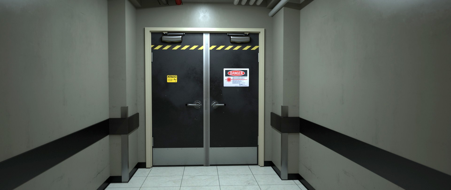3d Model Photorealistic Industrial Hallway