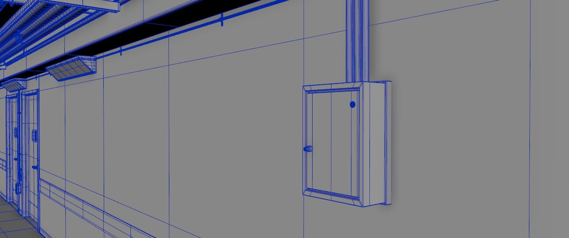 3d model photorealistic industrial hallway