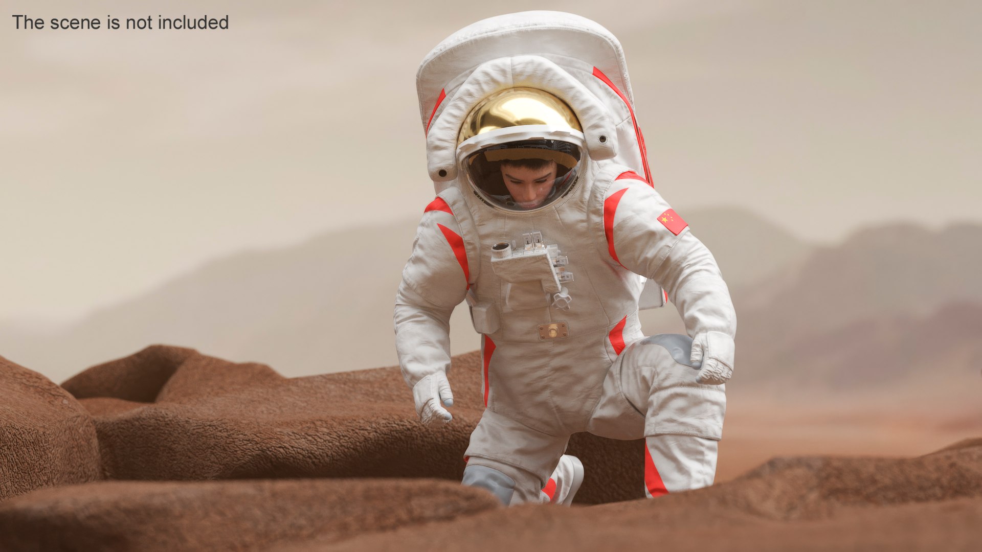 3D Crawling Astronaut In China Lunar Spacesuit Fur Model - TurboSquid 2382226