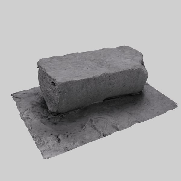 3D model Cement destroyed block with rebar high quality photogrammetry ...