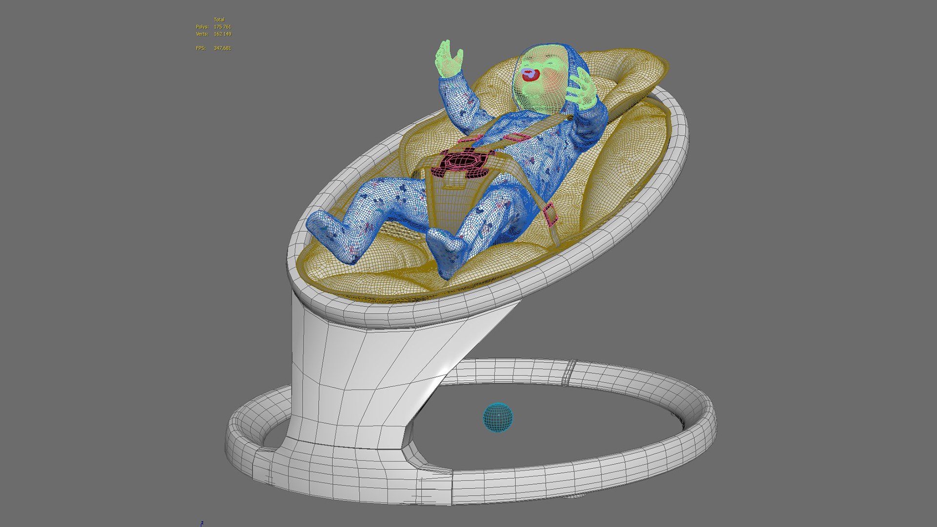 3D Baby Rocker Munchkin Cradle - TurboSquid 2289417