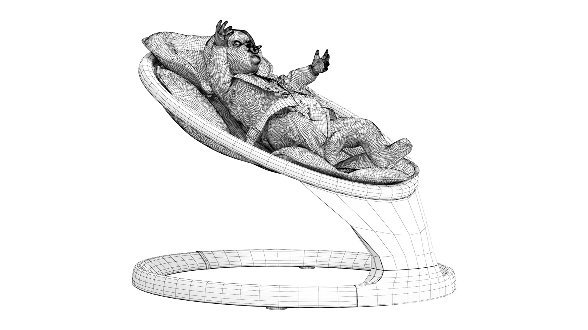 3D Baby Rocker Munchkin Cradle - TurboSquid 2289417