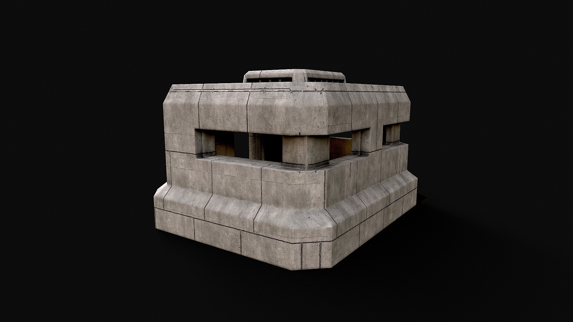 Military Concrete Bunker Base 3 3D Model - TurboSquid 2358100