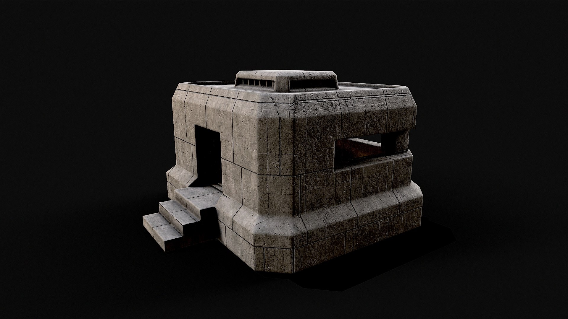 Military Concrete Bunker Base 3 3D Model - TurboSquid 2358100
