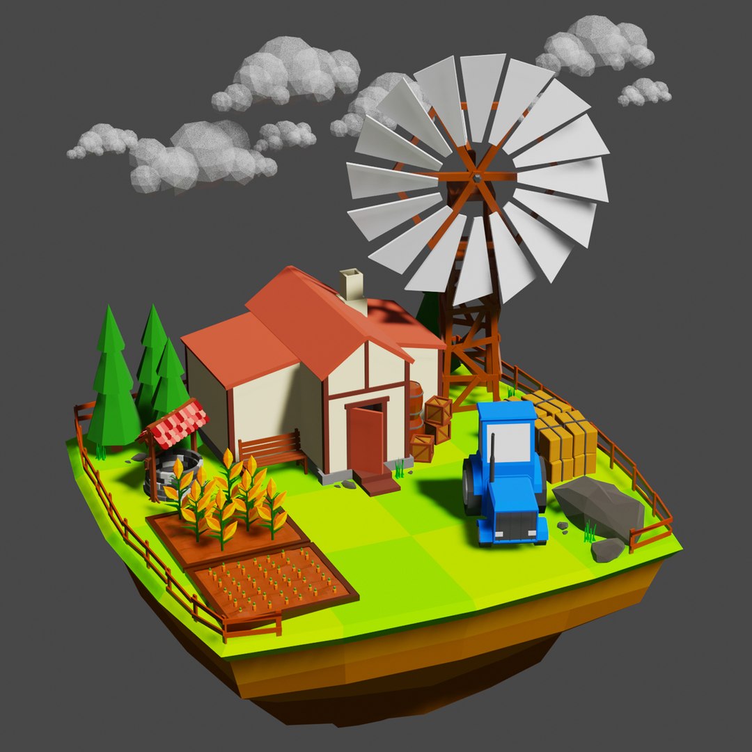 3D Low Poly Farm - TurboSquid 1753702