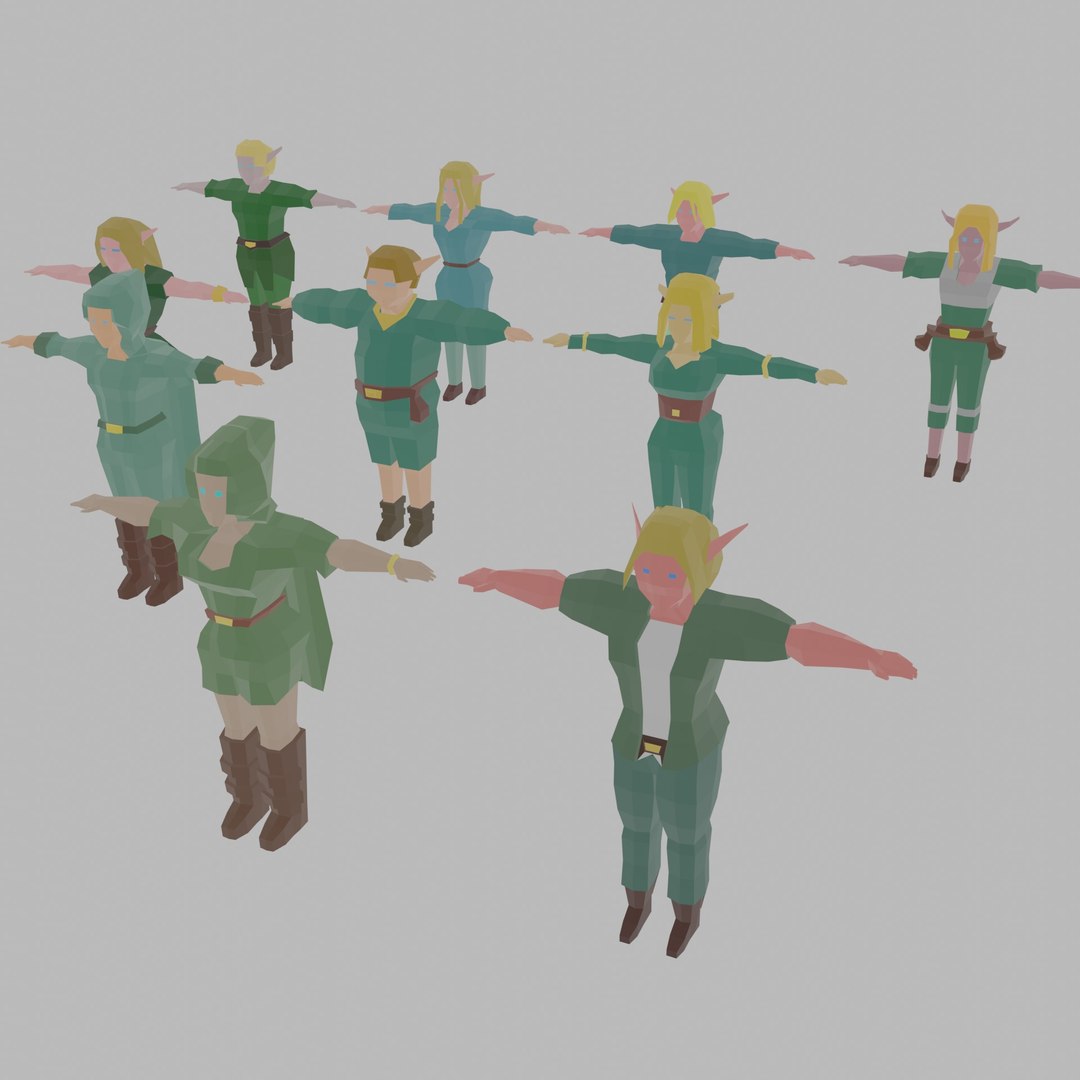 Low Poly Elves Collection Pack 3D Model - TurboSquid 2165254