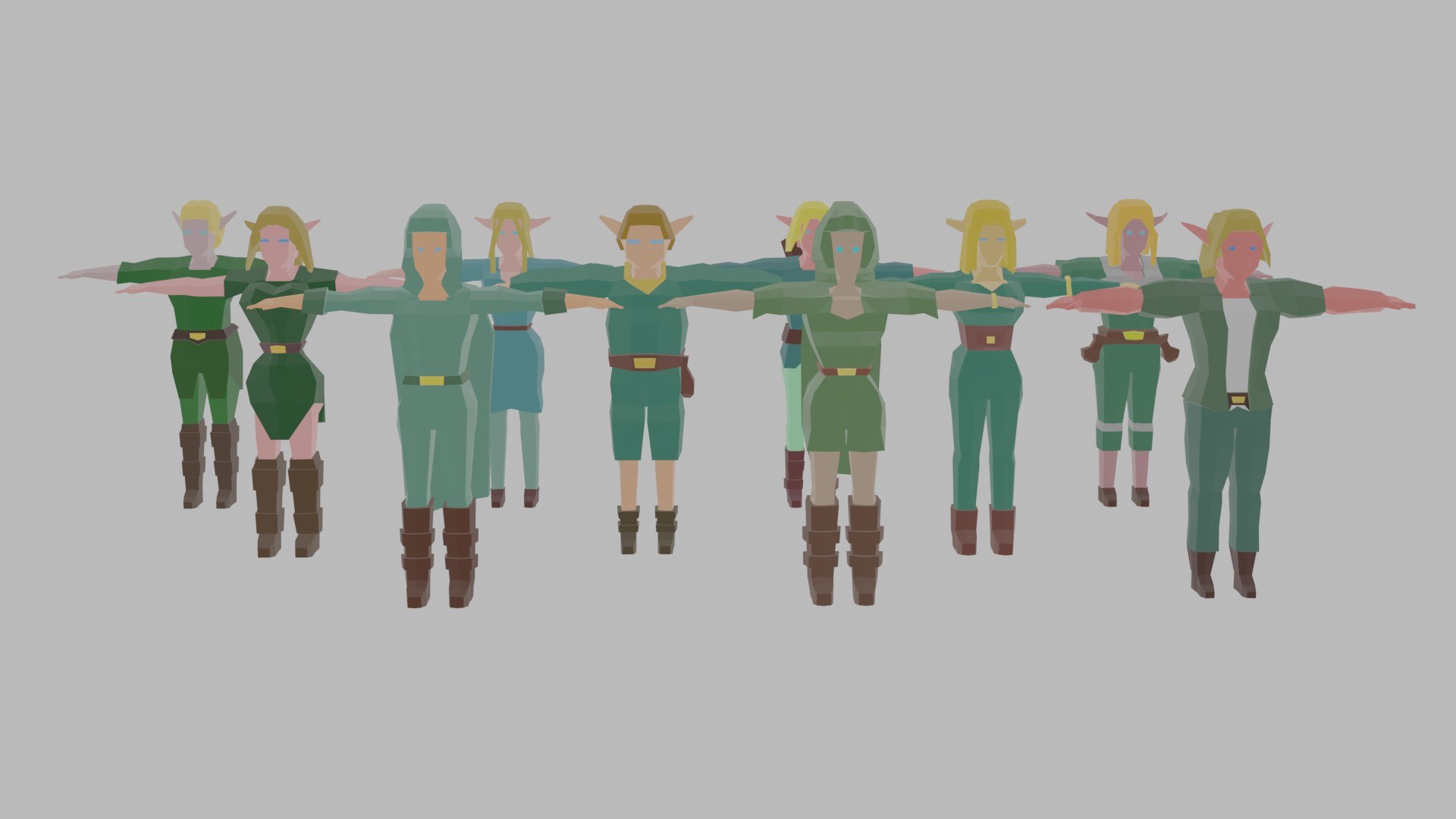 Low Poly Elves Collection Pack 3D Model - TurboSquid 2165254