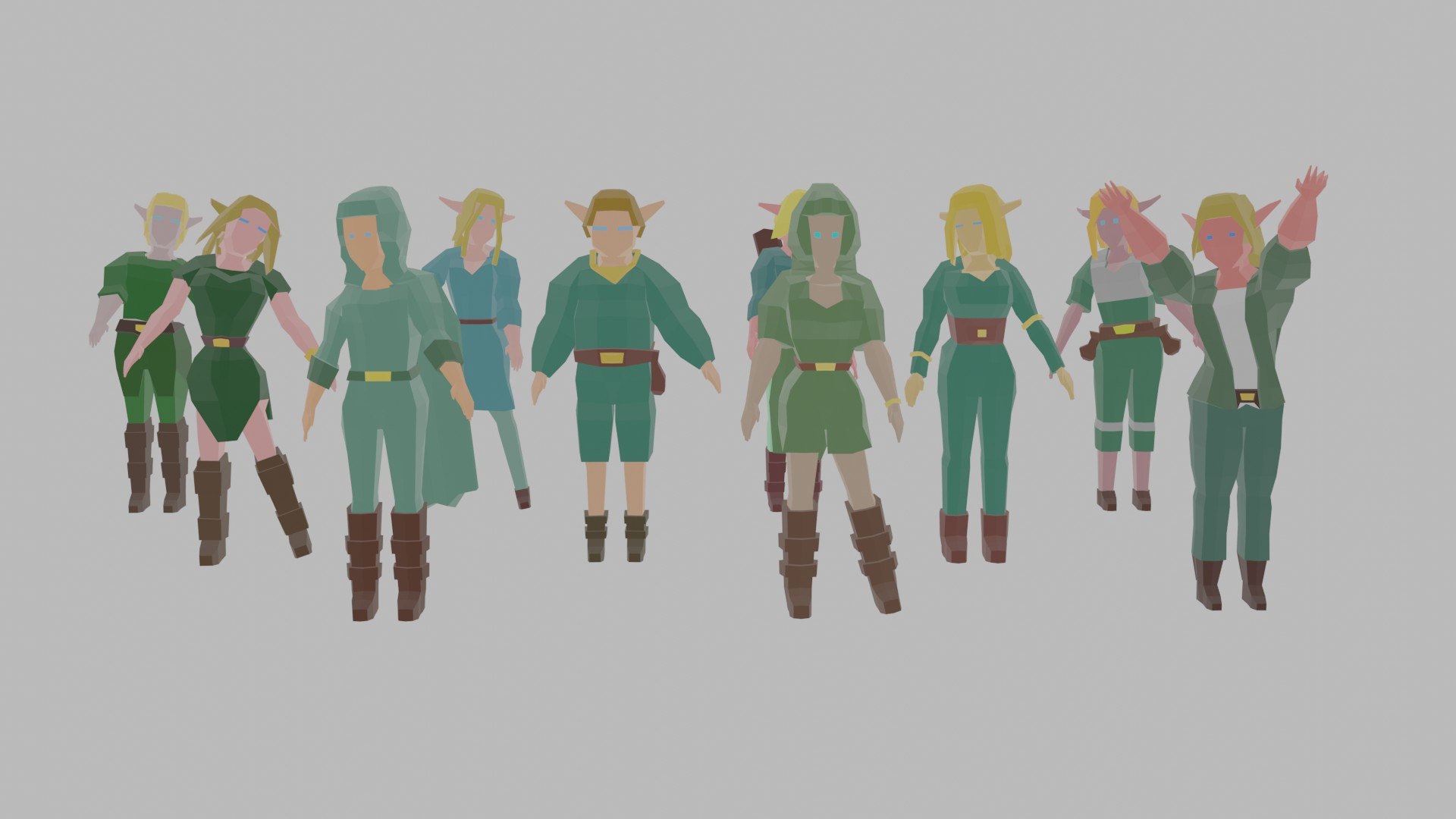 Low Poly Elves Collection Pack 3D Model - TurboSquid 2165254