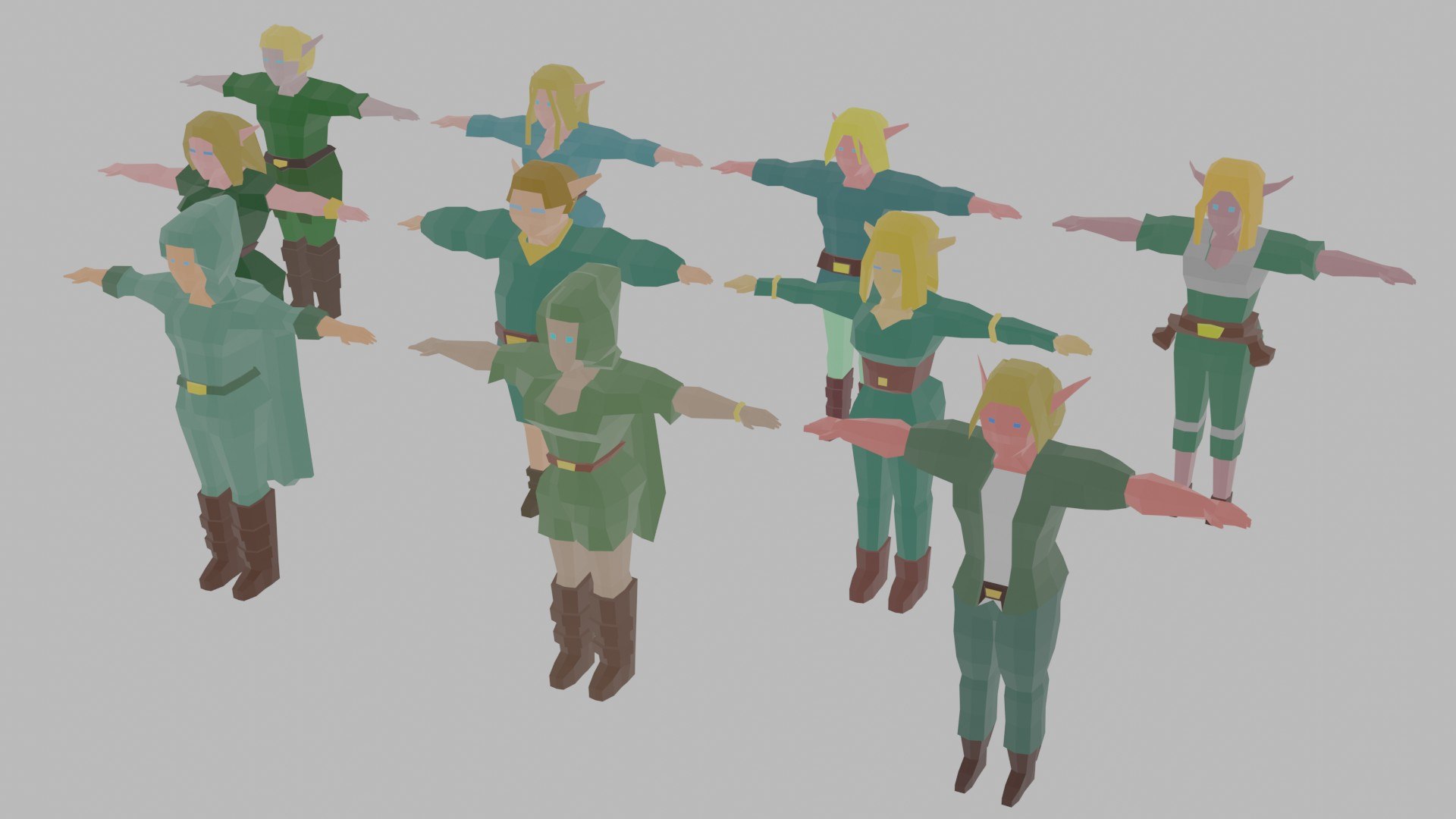 Low Poly Elves Collection Pack 3D Model - TurboSquid 2165254