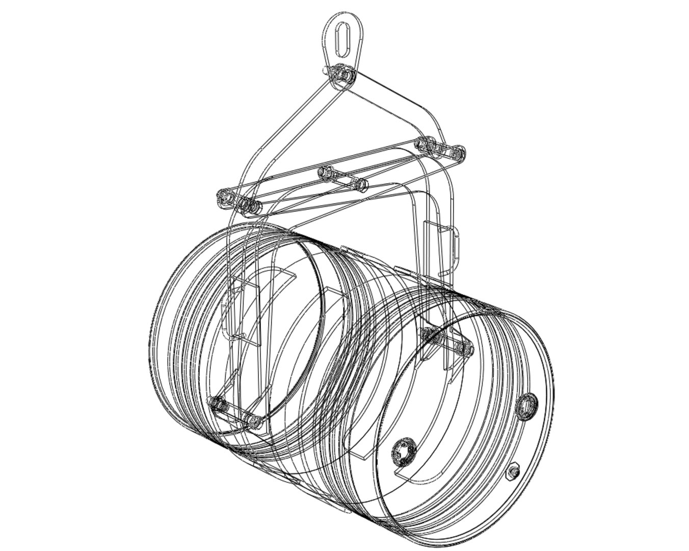 3D DRUM BARREL HORIZONTAL TONGS SCISSOR GRIPPER LIFTING CLAMP GRAB ...