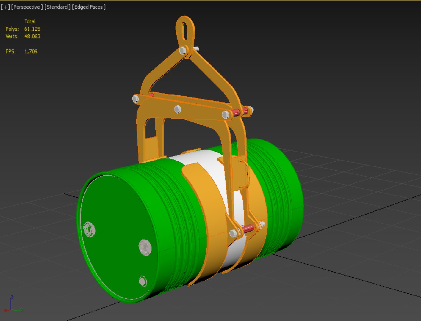 3D DRUM BARREL HORIZONTAL TONGS SCISSOR GRIPPER LIFTING CLAMP GRAB ...