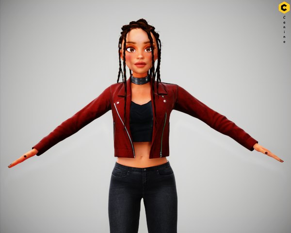 3d Stylized Cartoon Girl Character Rigged Turbosquid 1921927