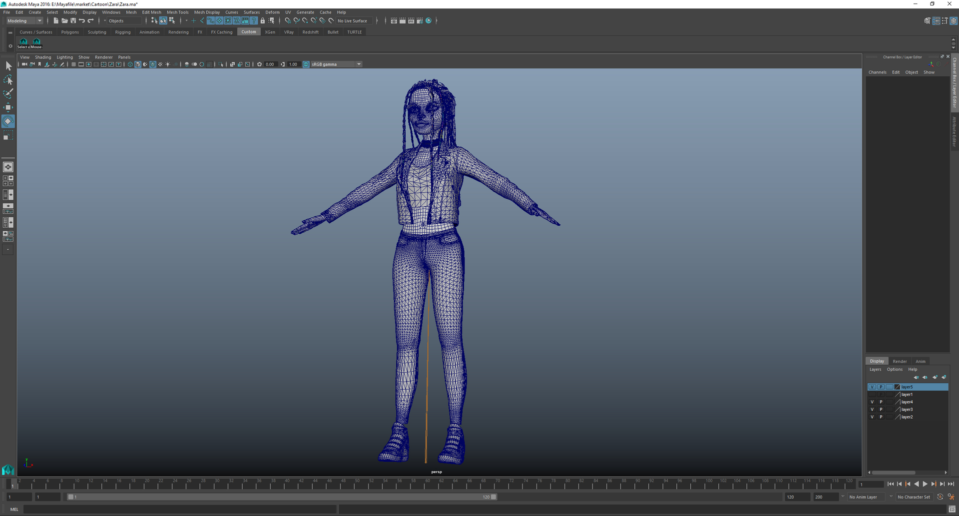 3D Stylized Cartoon Girl Character Rigged - TurboSquid 1921927