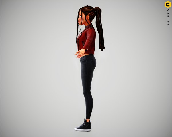 3d Stylized Cartoon Girl Character Rigged Turbosquid 1921927
